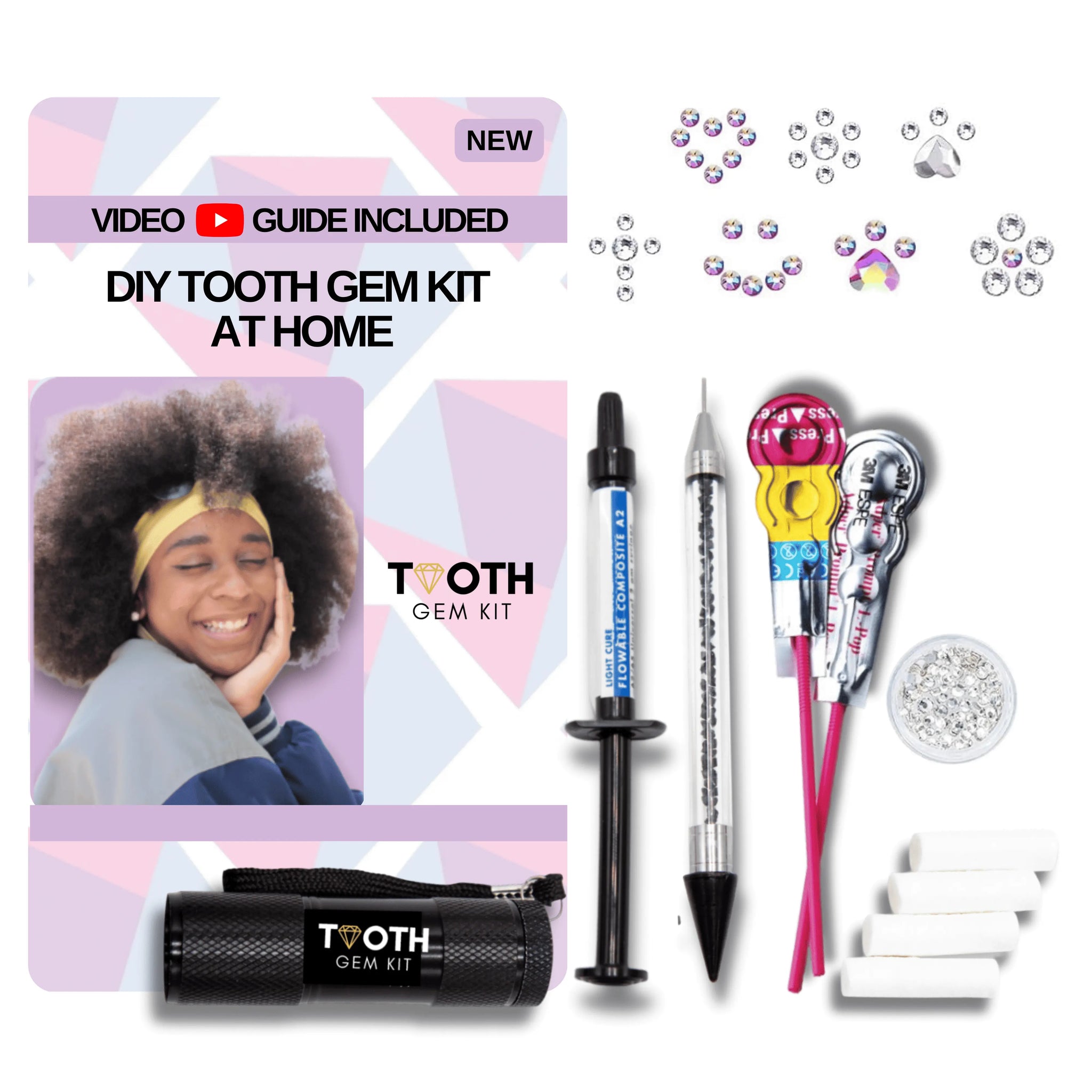 Buy Professional Tooth Gem Kit – 30+ Crystals, LED, Safe Glue